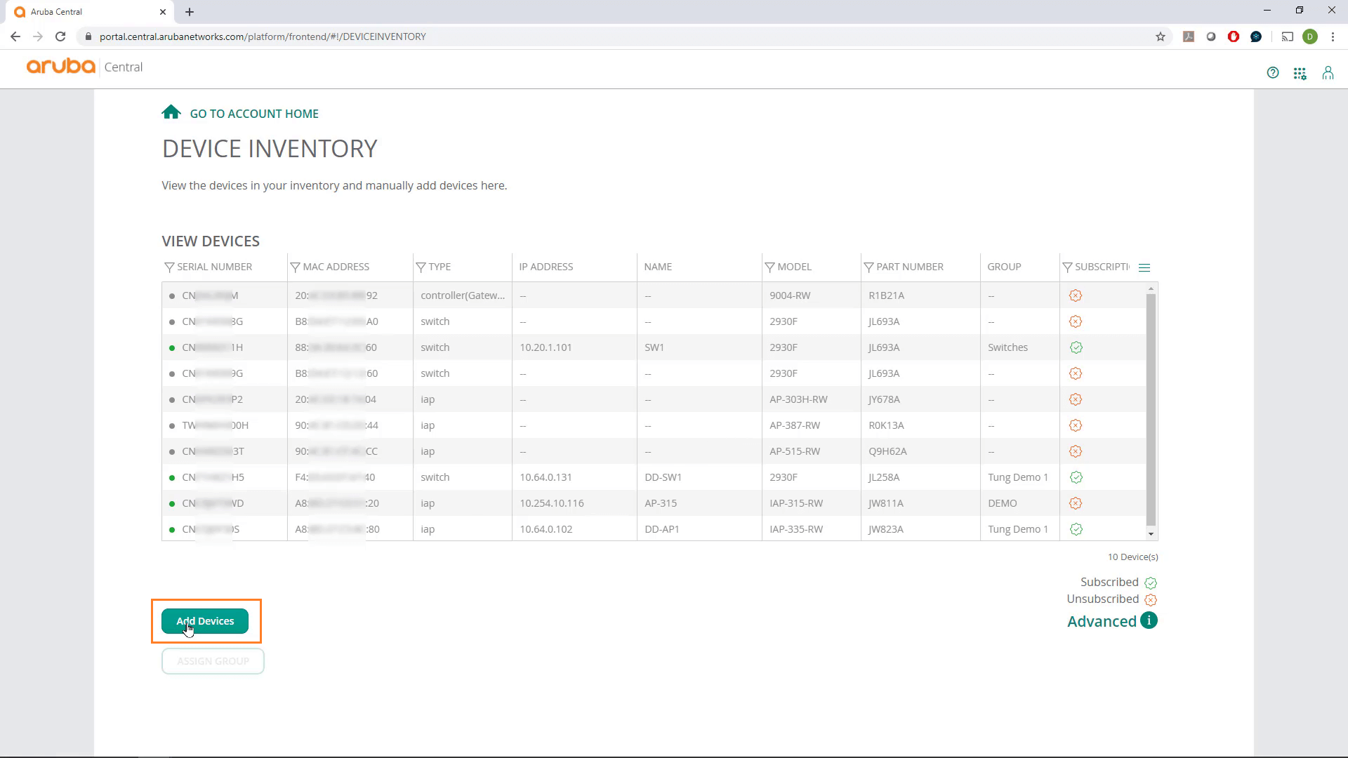How to Add Devices to Aruba Central