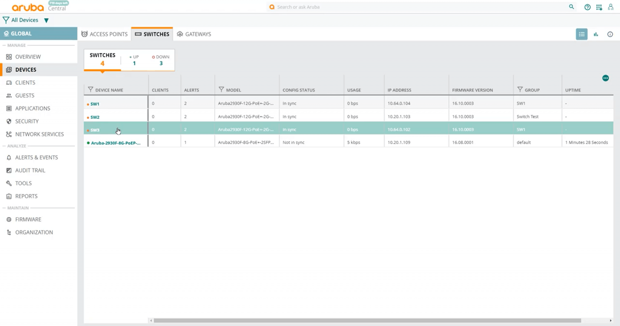 How to Remove Devices from Aruba Central
